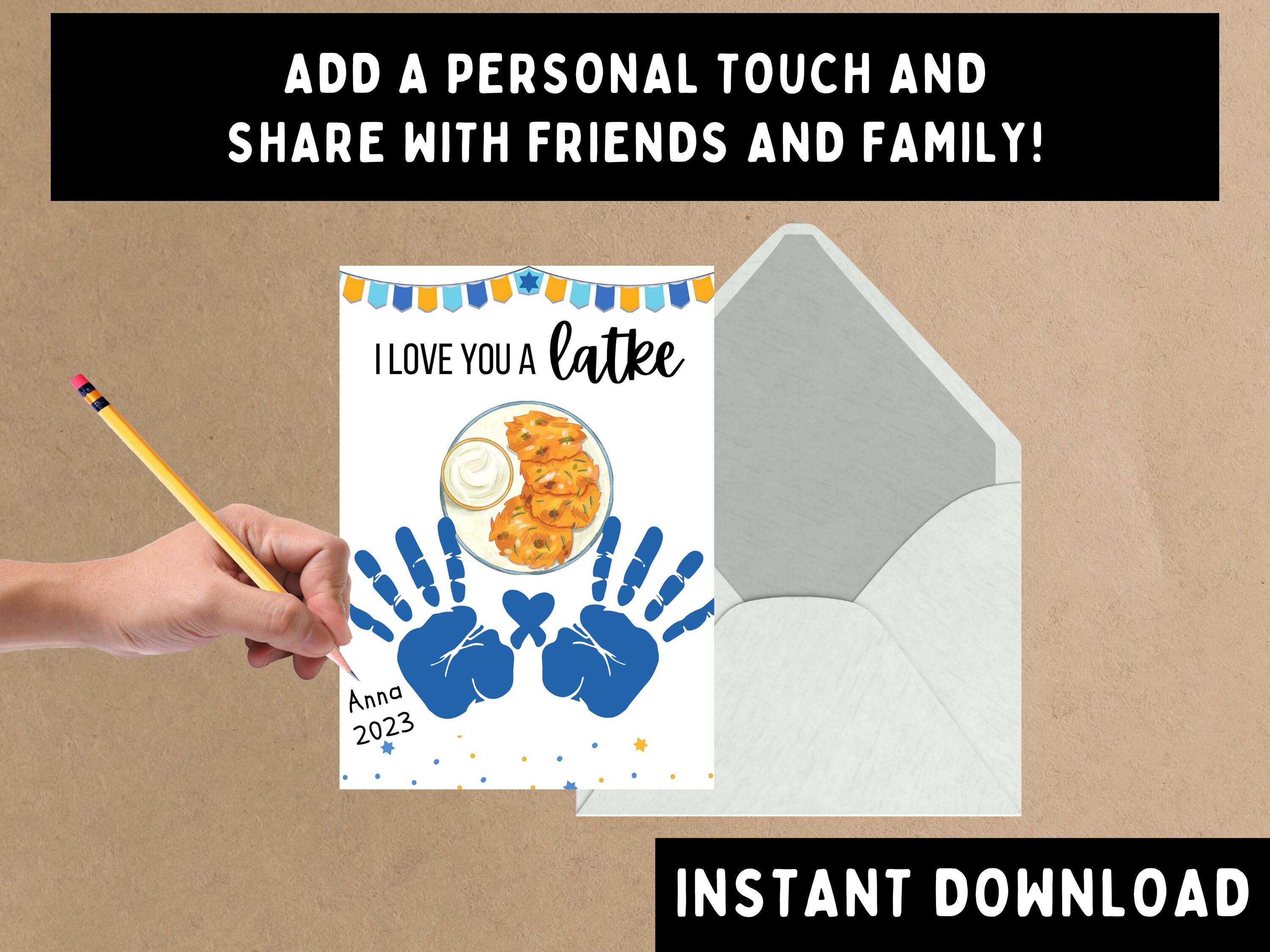 Hanukkah Latke Handprint Craft Printable DIY Hanukkah Handprint ...