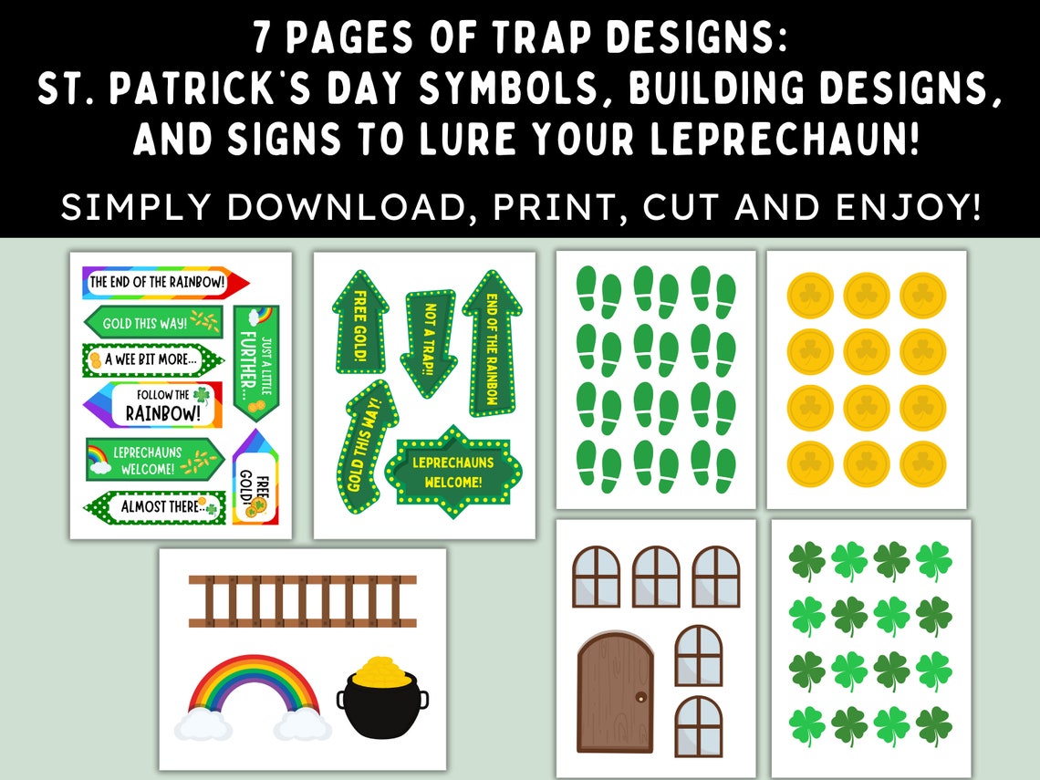 Leprechaun Trap Kit – DIY Printable St Patrick's Day Activity to Catch ...