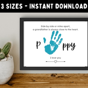 Poppy Handprint Craft - Printable Handmade Keepsake Art for Grandpa ...