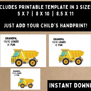Grandpa Construction Truck Handprint Craft -- Printable DIY Art ...