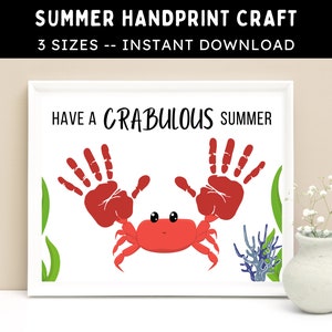 Summer Crab Handprint Craft -- Printable DIY Art Activity for Kids ...