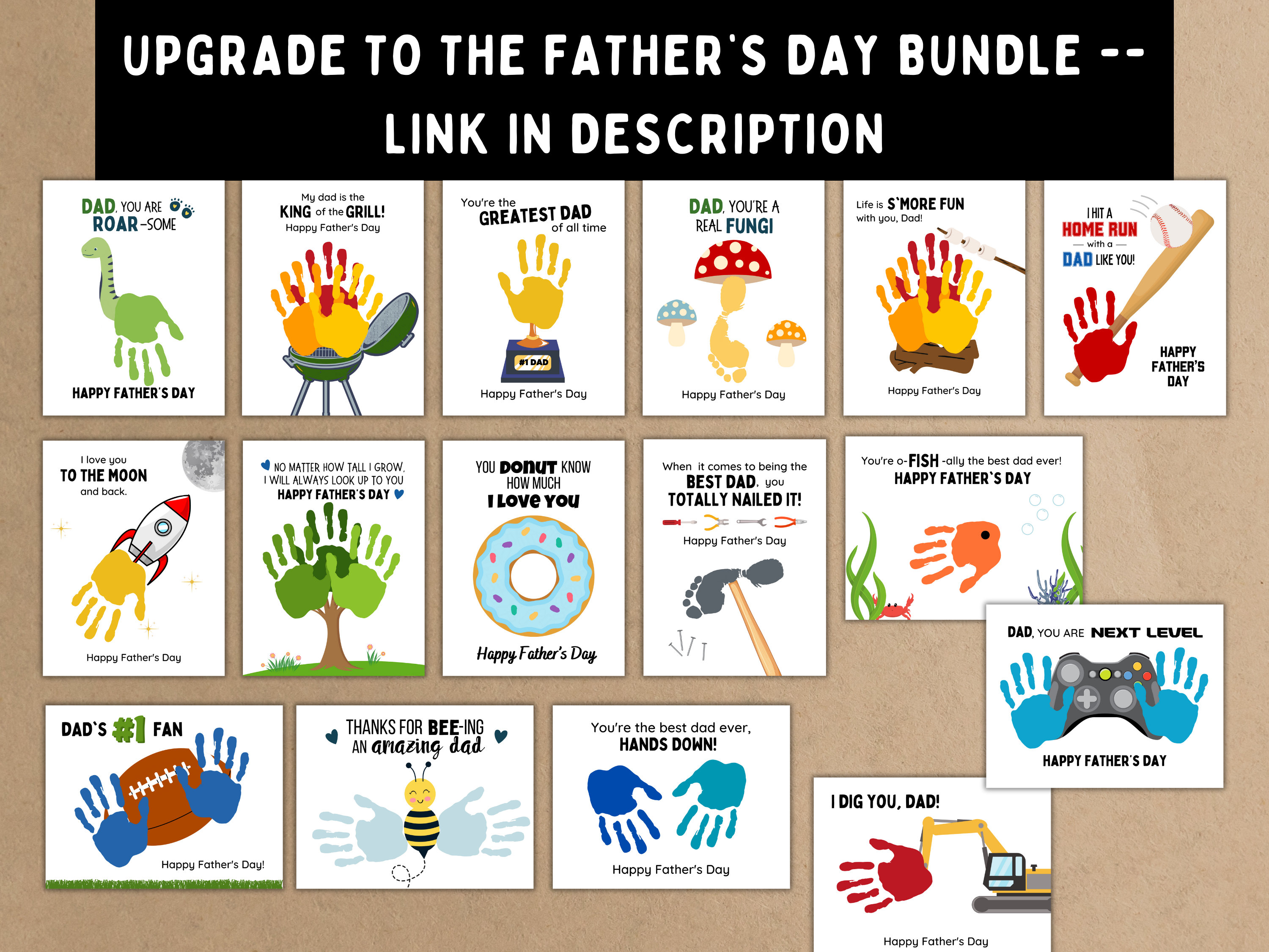 Father's Day Gamer Handprint Craft Printable DIY Handprint Activity Dad ...