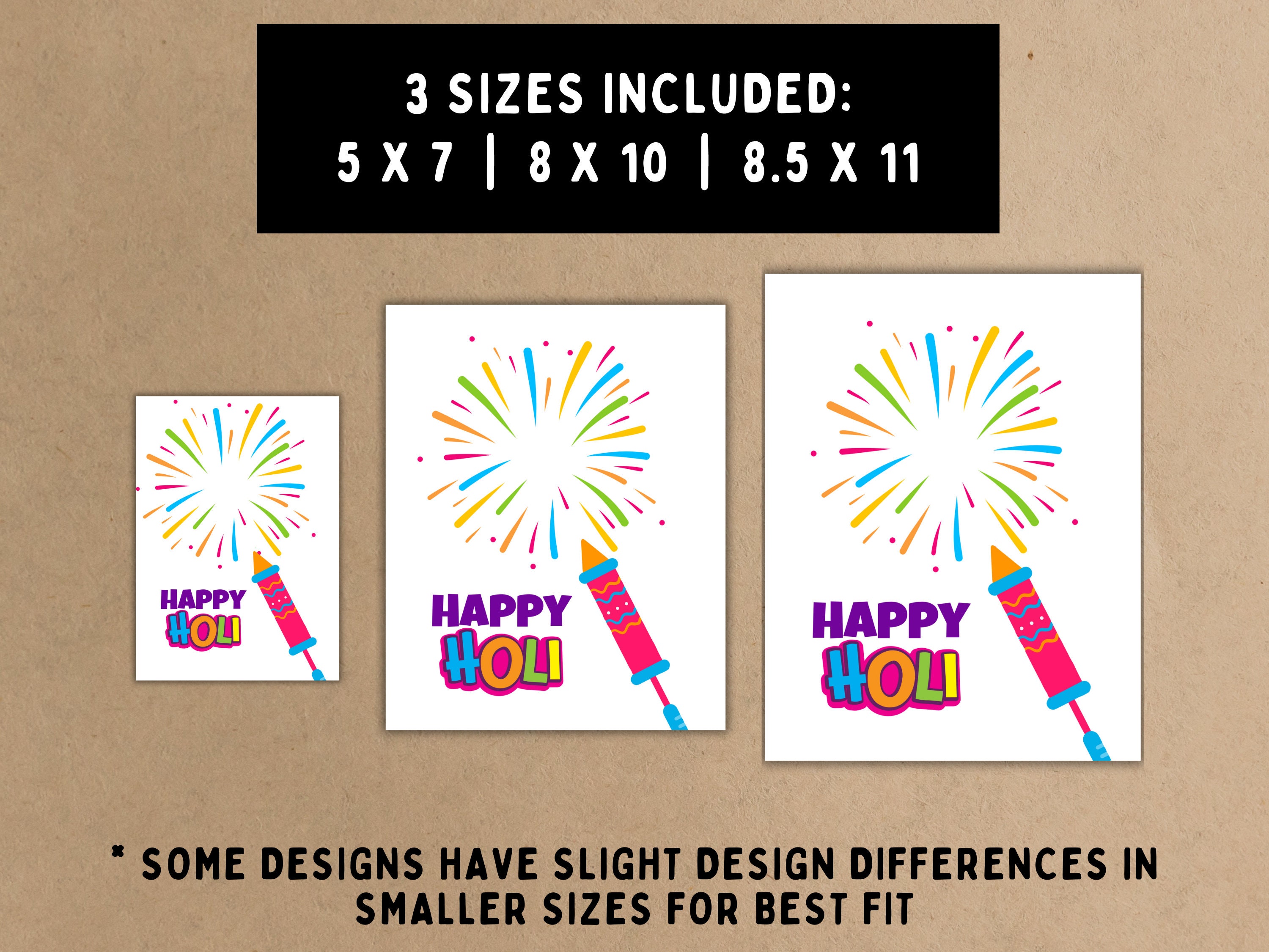 5 Holi Handprint and Footprint Craft Bundle Printable DIY Craft ...