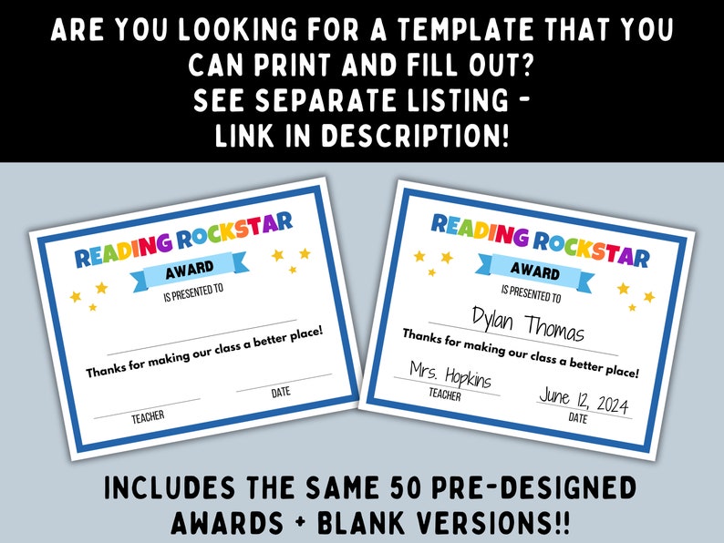 Editable Classroom Awards -- Customizable End of Year Student ...