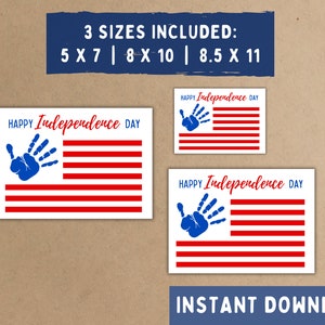 8 4th of July Handprint and Footprint Craft Bundle, Printable DIY ...