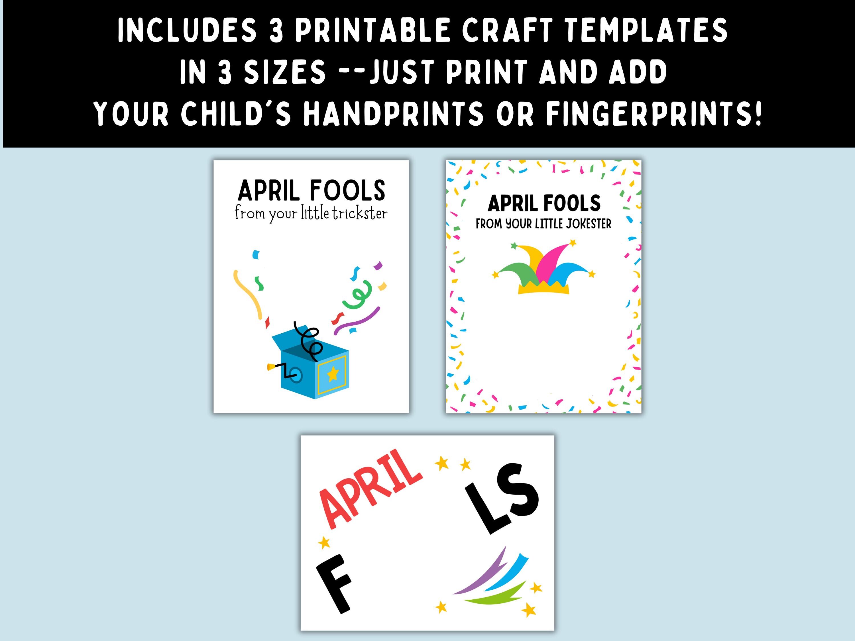 April Fools Day Handprint Craft Bundle - Printable DIY Art Activities ...