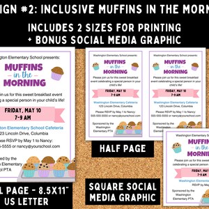 Muffins With Mom / Muffins in the Morning - Editable Canva Template for ...