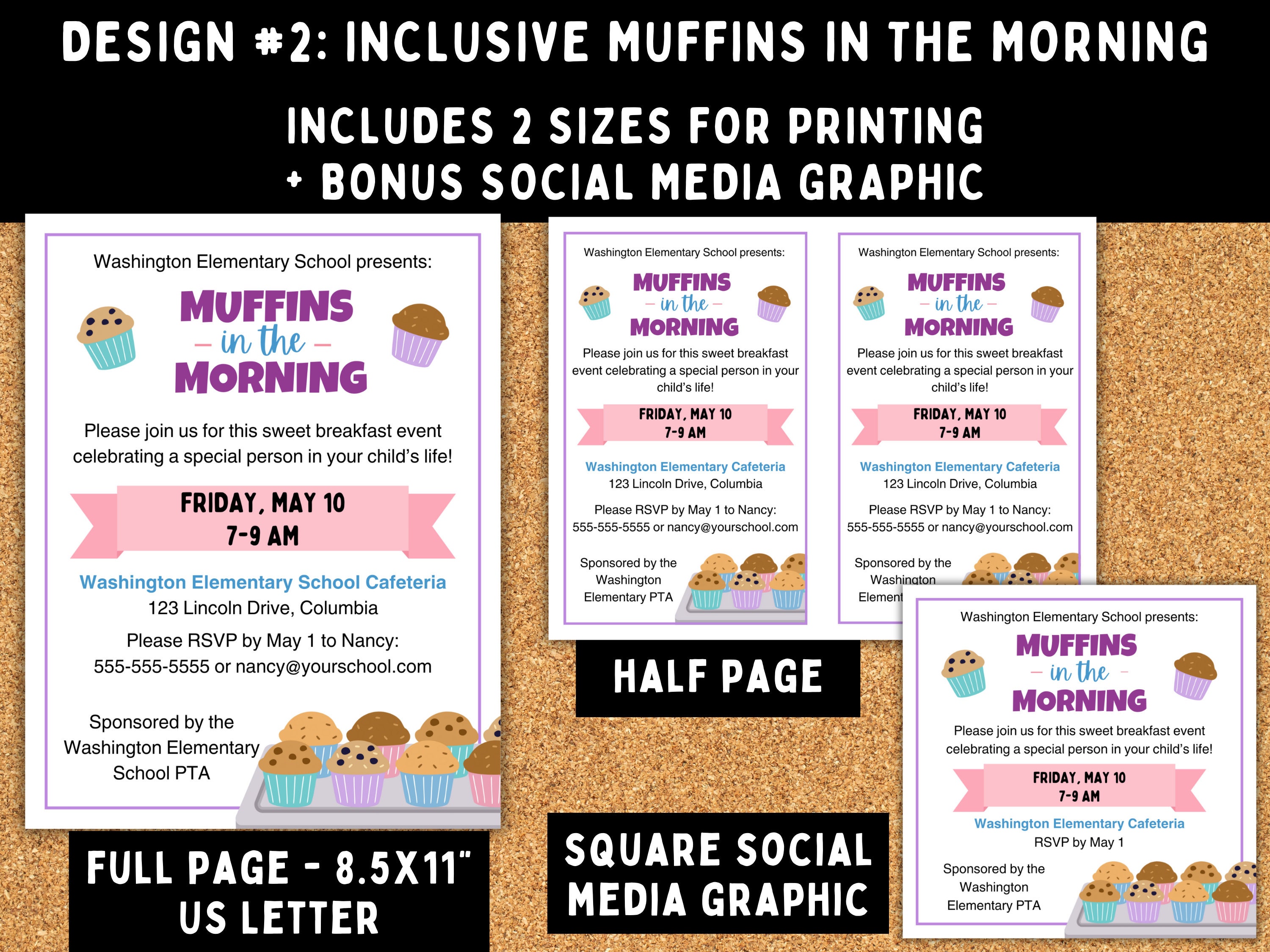 Muffins With Mom Muffins in the Morning Editable Canva Template Great ...