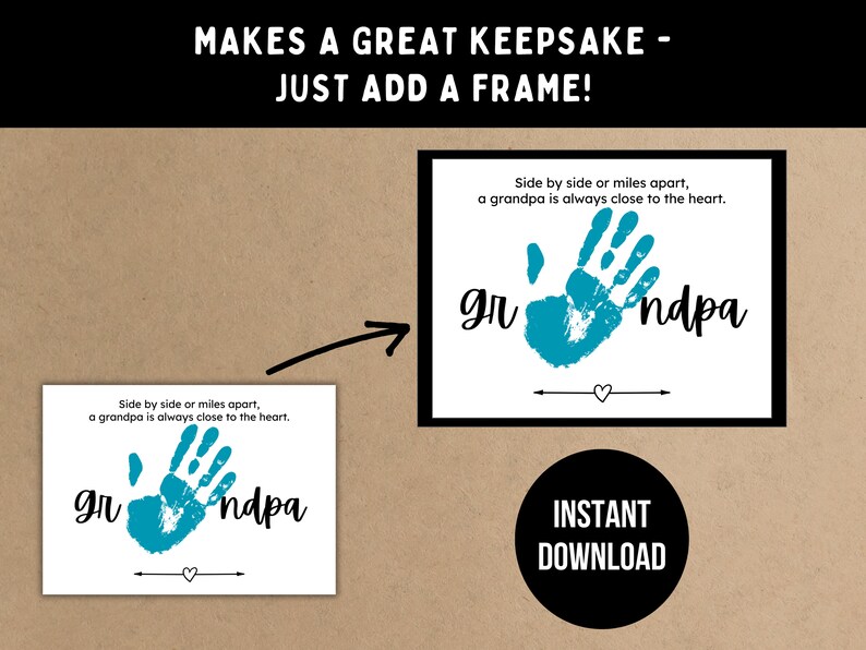 Grandpa Handprint Craft Grandpa DIY Gift Grandpa Handmade Keepsake ...