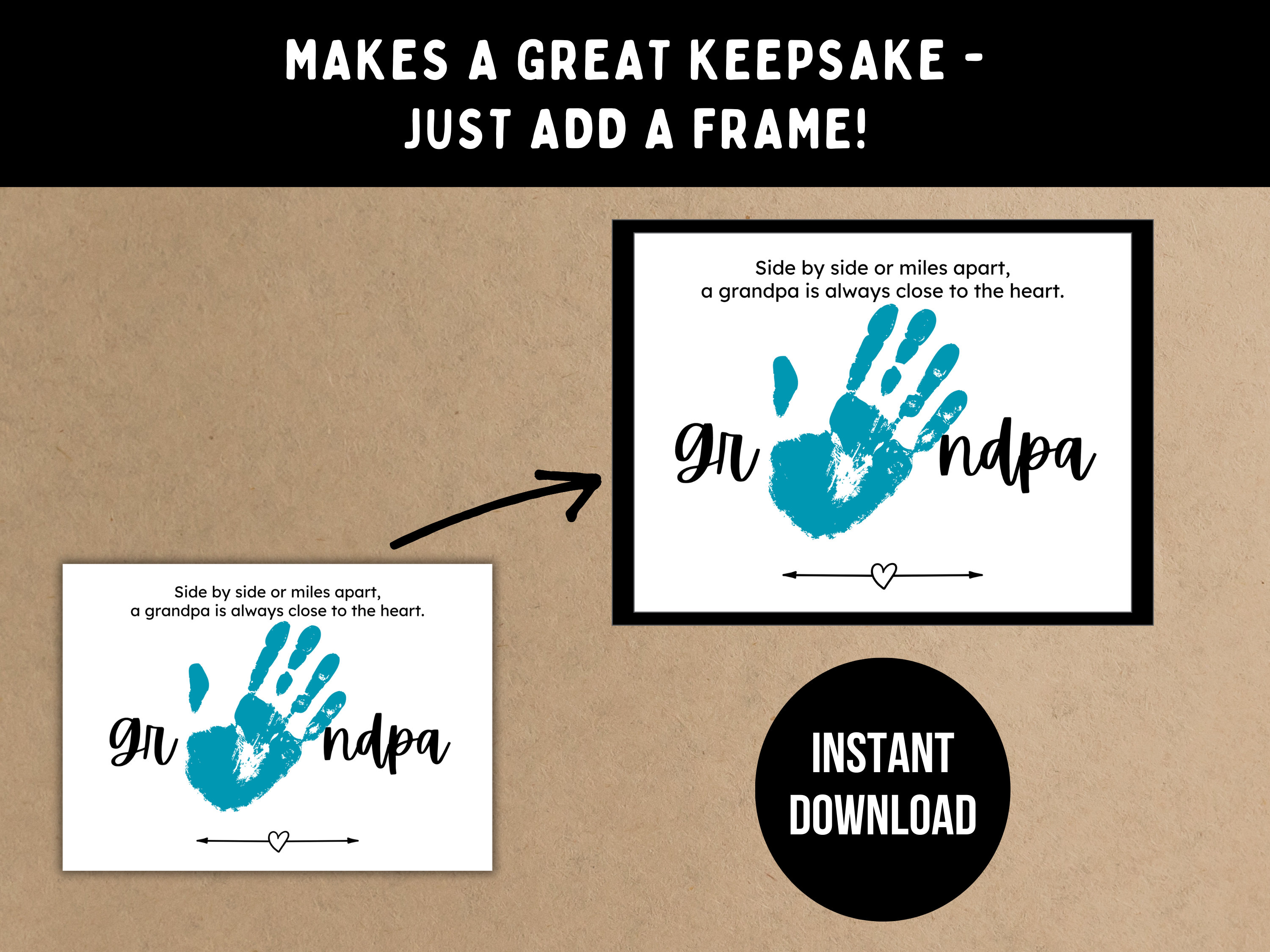 Grandpa Handprint Craft Grandpa DIY Gift Grandpa Handmade Keepsake ...