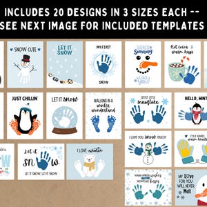 Winter Handprint and Footprint Craft Bundle -- Printable DIY Winter ...