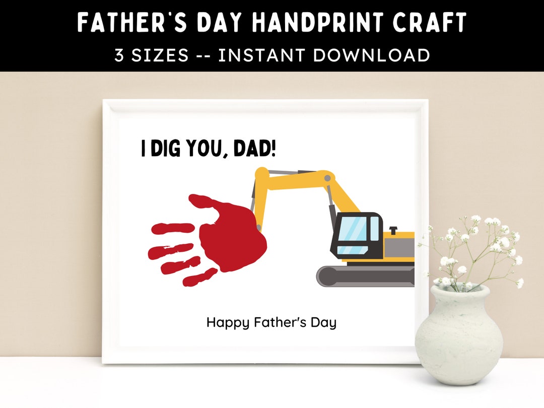 Father's Day Construction Truck Handprint Craft -- Printable DIY Art ...