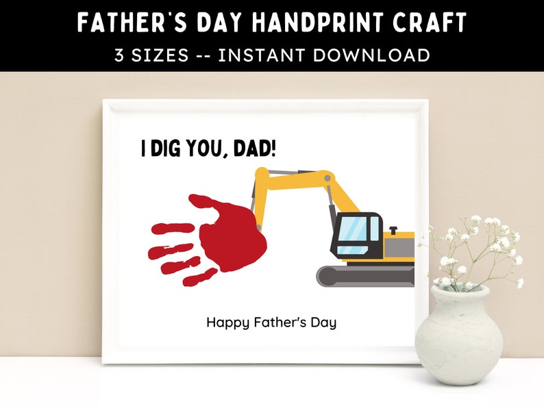 Father's Day Construction Truck Handprint Craft -- Printable DIY Art ...