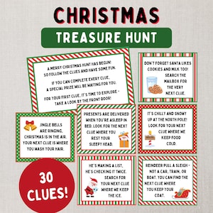 Christmas Treasure Hunt Printable Christmas Scavenger Hunt Christmas ...