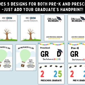 Preschool / Pre-k Graduation Handprint Craft Bundle -- Printable DIY ...