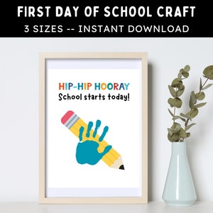 First Day of School Pencil Handprint Craft -- Printable Back-to-school ...