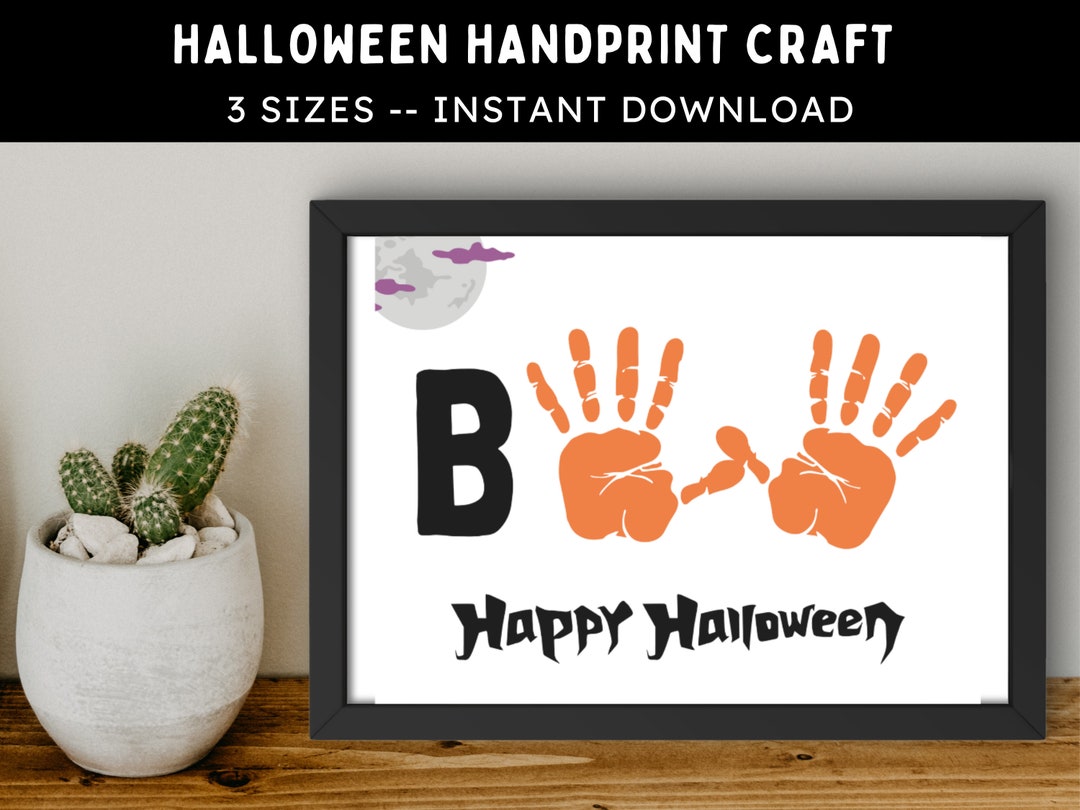 Halloween Handprint Craft Printable BOO Handprint Activity - Etsy