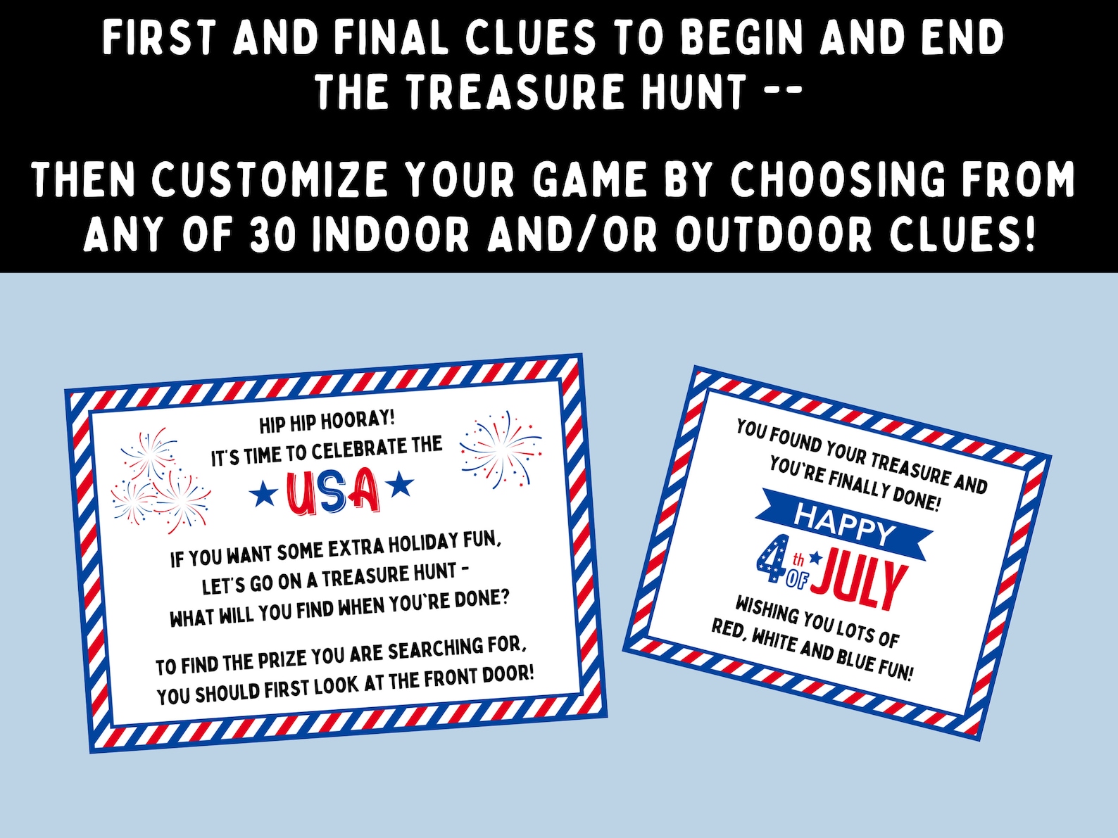 4th of July Treasure Hunt Printable July 4th Scavenger Hunt ...