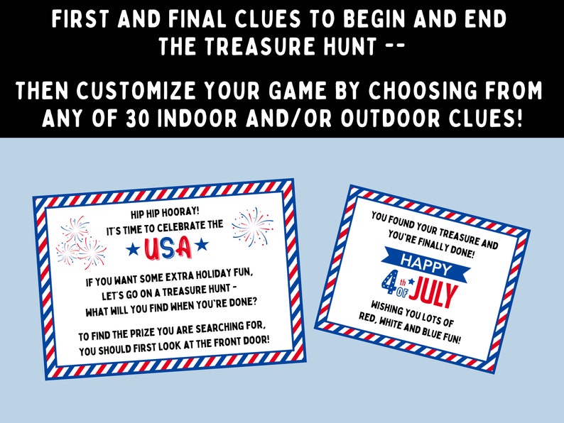 4th of July Treasure Hunt -- Printable Independence Day Scavenger ...