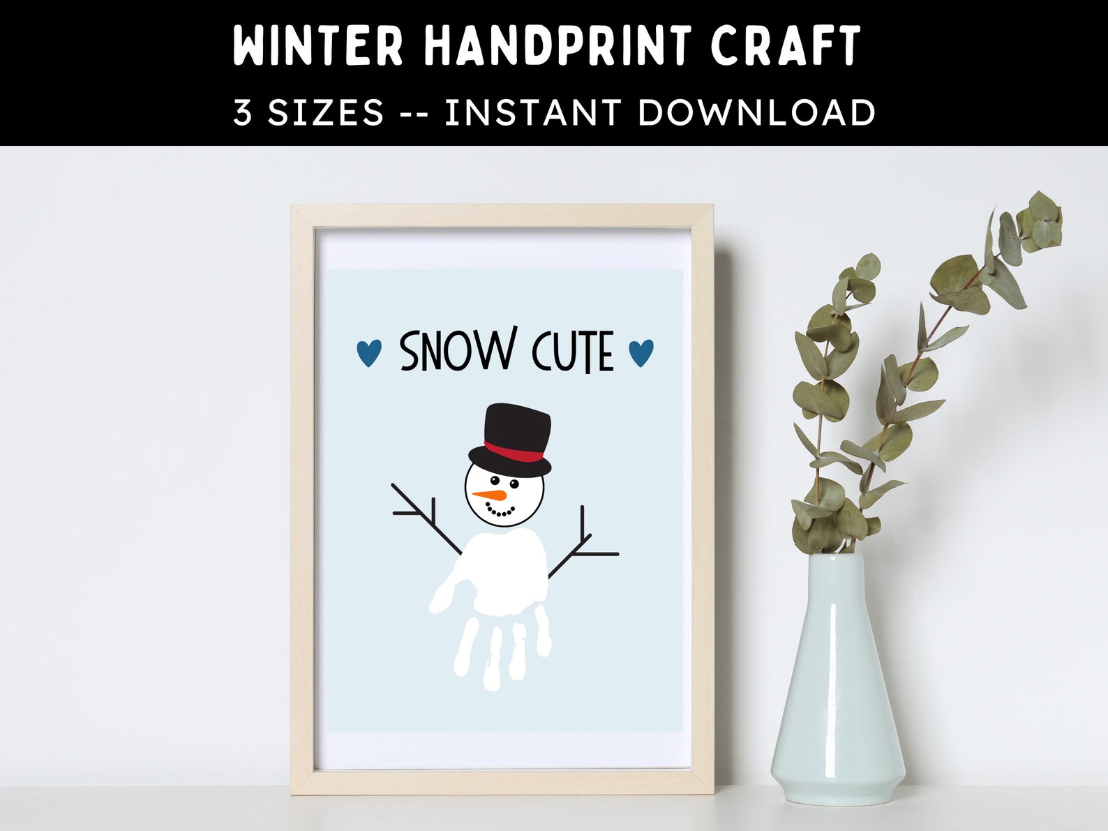 Snowman Handprint Craft -- Printable DIY Winter Activity for Kids ...