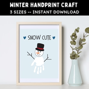 Snowman Handprint Craft -- Printable DIY Winter Activity for Kids ...