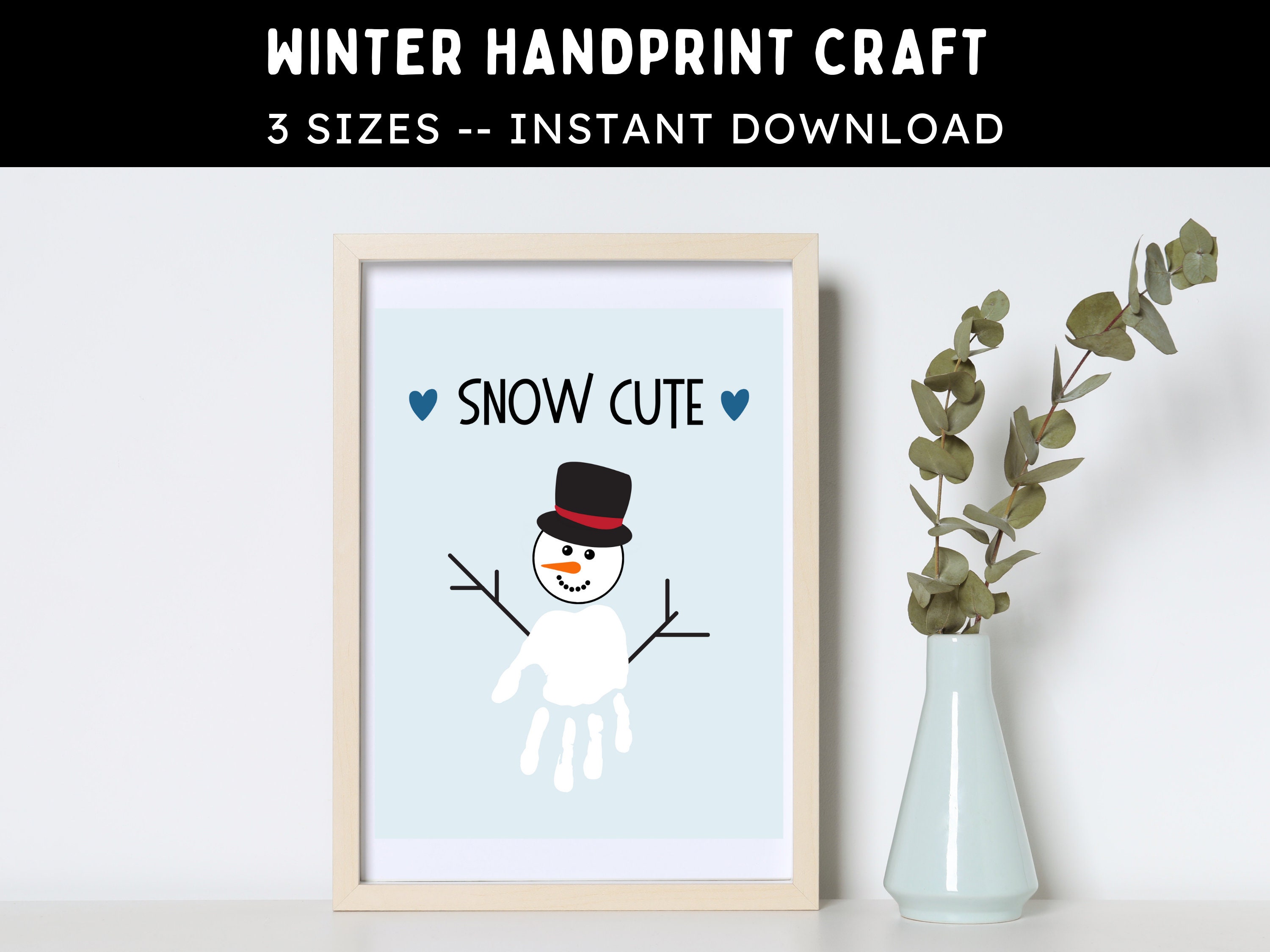 Snowman Handprint Craft -- Printable DIY Winter Activity for Kids ...