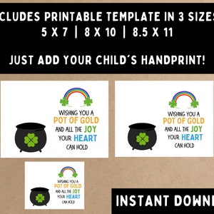 St. Patrick's Day Pot of Gold Handprint Craft -- Printable DIY Art ...