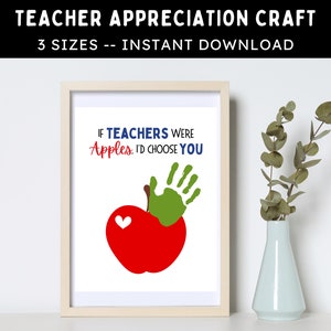 Teacher Appreciation Apple Handprint Craft -- Printable DIY Art ...