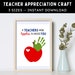Teacher Appreciation Apple Handprint Craft Printable DIY Craft ...