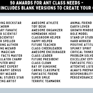 Editable Classroom Awards -- Customizable End of Year Student ...
