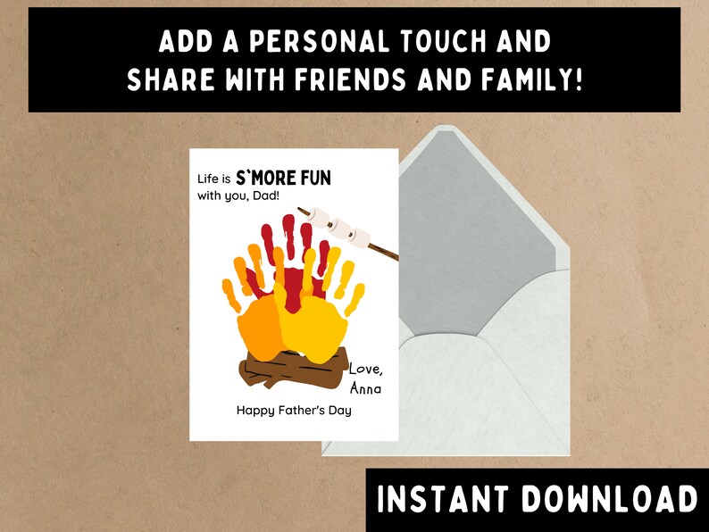 Father's Day S'mores Handprint Craft - DIY Art Activity for Dad Who ...