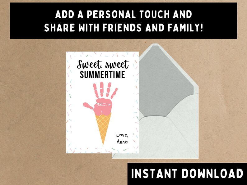 Summer Ice Cream Handprint Craft Printable DIY Art Activity for Kids ...