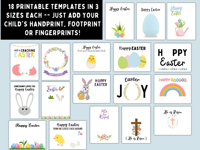 Easter Handprint, Footprint & Fingerprint Craft Bundle - Printable DIY ...