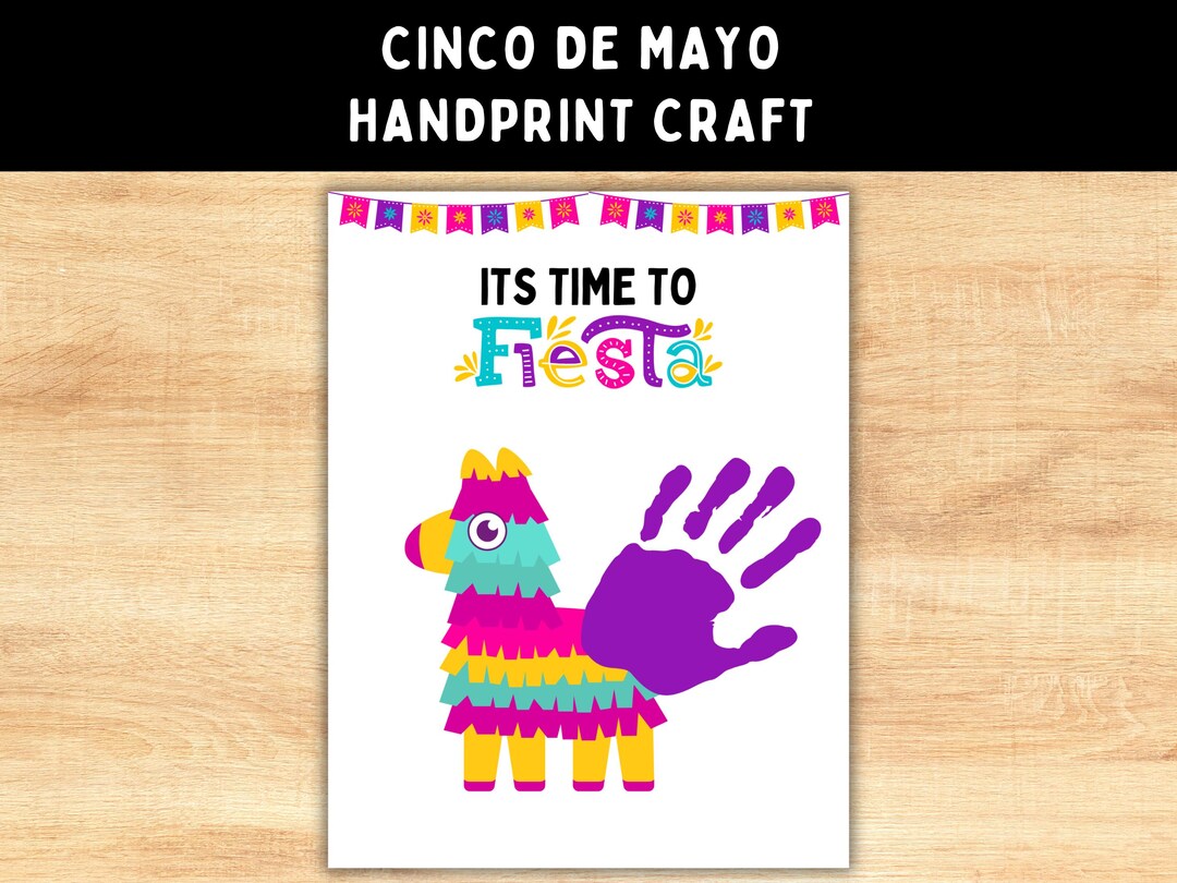Cinco De Mayo Fiesta Handprint Craft -- Printable DIY Art Activity for ...