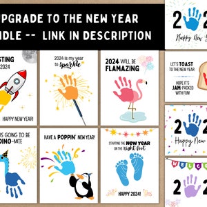 2024 New Year Handprint Craft Printable DIY Handprint Activity Happy ...