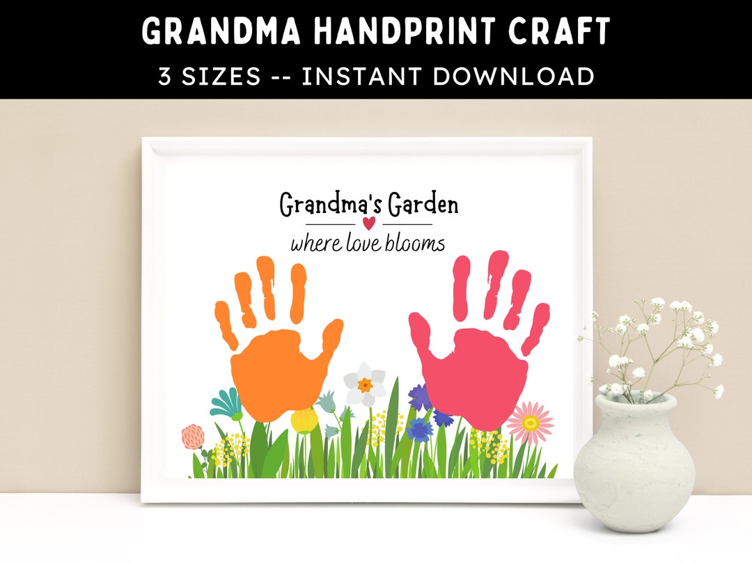 Grandma Handprint Craft -- Grandma's Garden DIY Activity for Kids ...