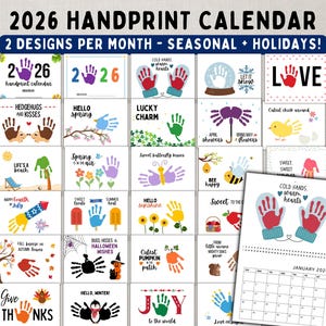 2026 Printable Handprint Calendar Craft - DIY Keepsake and Gift From ...