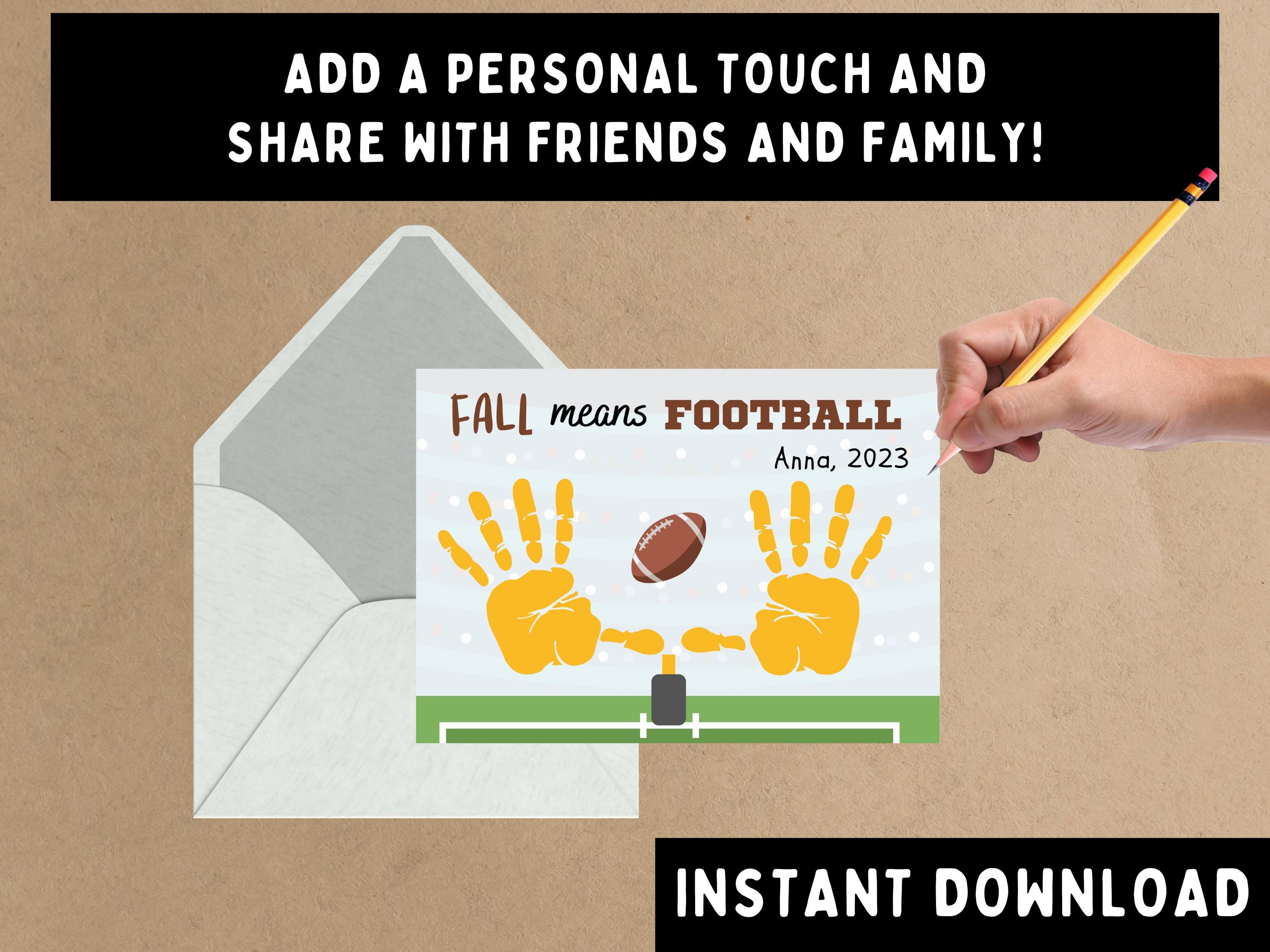 Fall Football Handprint Craft -- Printable DIY Autumn Handprint ...