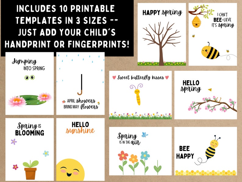 10 Spring Handprint Craft Bundle Printable DIY Spring Craft - Etsy