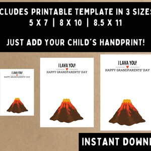 Grandparents' Day Volcano Handprint Craft -- I Lava You -- Printable ...
