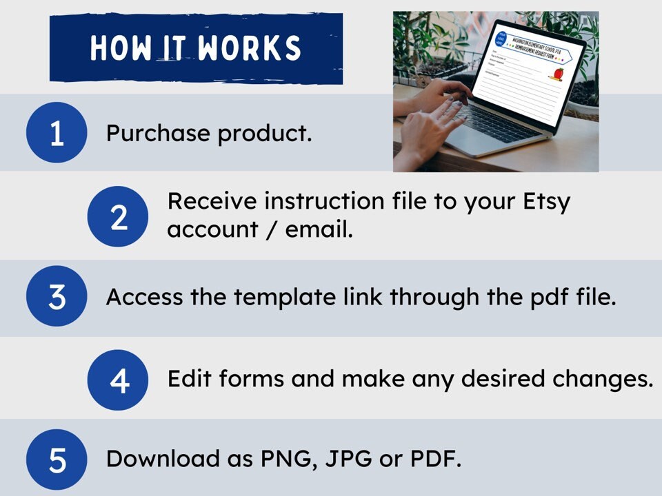 PTA / PTO Deposit Form Editable Canva Template Pto/pta Deposit Template ...