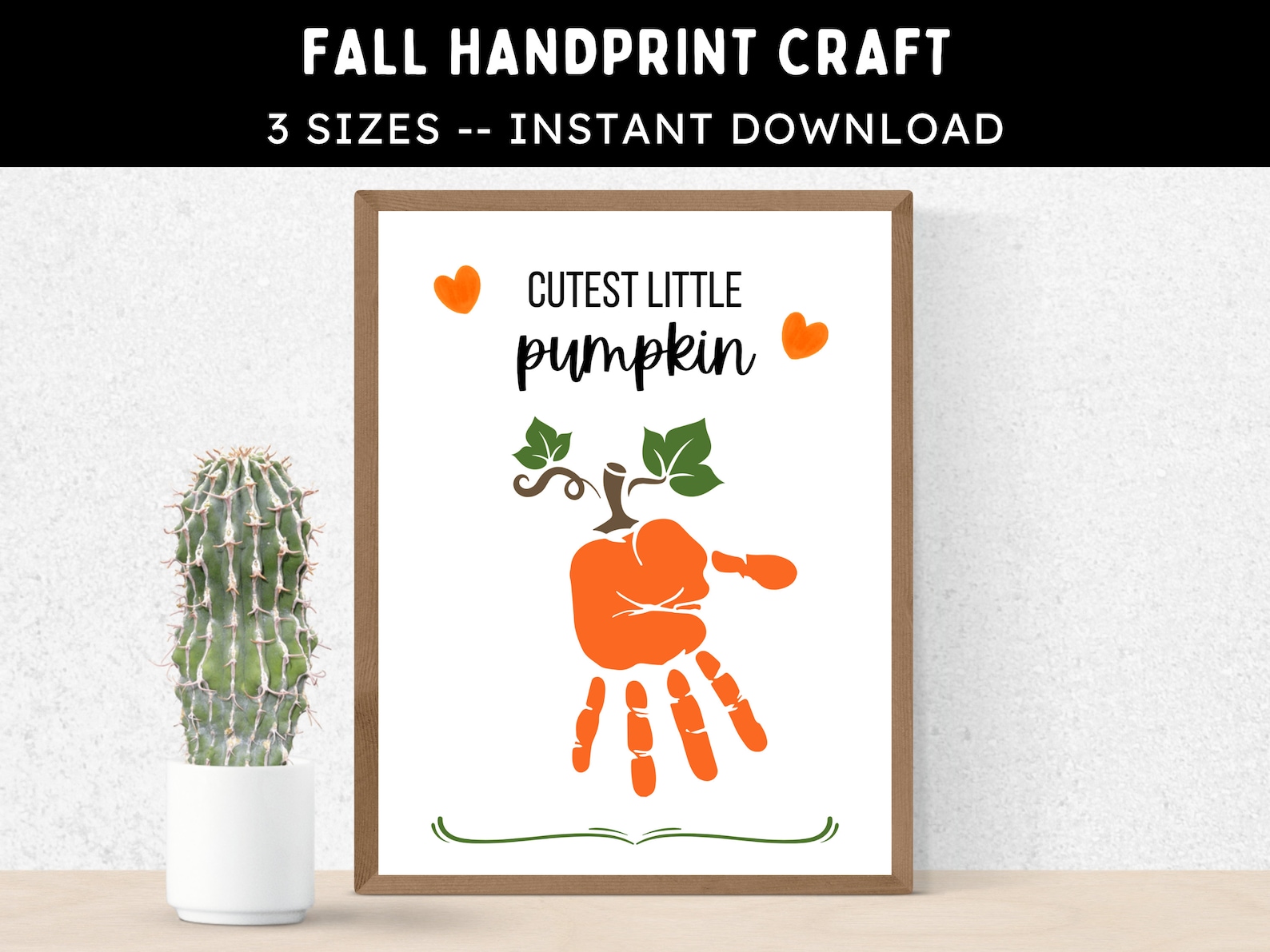 Pumpkin Handprint Craft -- Printable DIY Autumn Handprint Activity ...