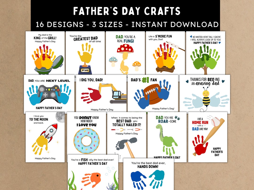 Father's Day Handprint, Footprint and Fingerprint Craft Bundle ...