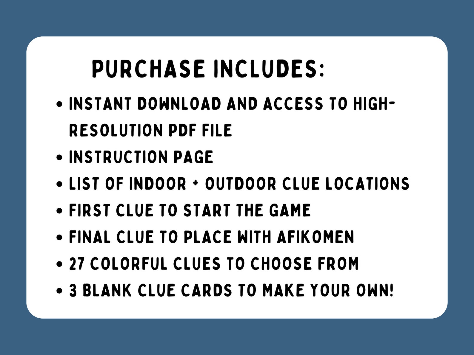 Passover Afikomen Treasure Hunt -- Printable Clues for Seder ...