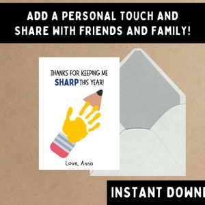 Teacher Appreciation Pencil Handprint Craft -- Printable DIY Art ...