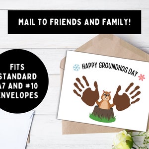 3 Groundhog Day Handprint and Footprint Craft Bundle Printable DIY ...