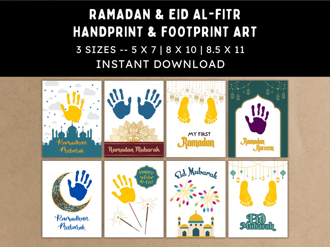 Ramadan and Eid Al-fitr Handprint & Footprint Craft Bundle - Printable ...