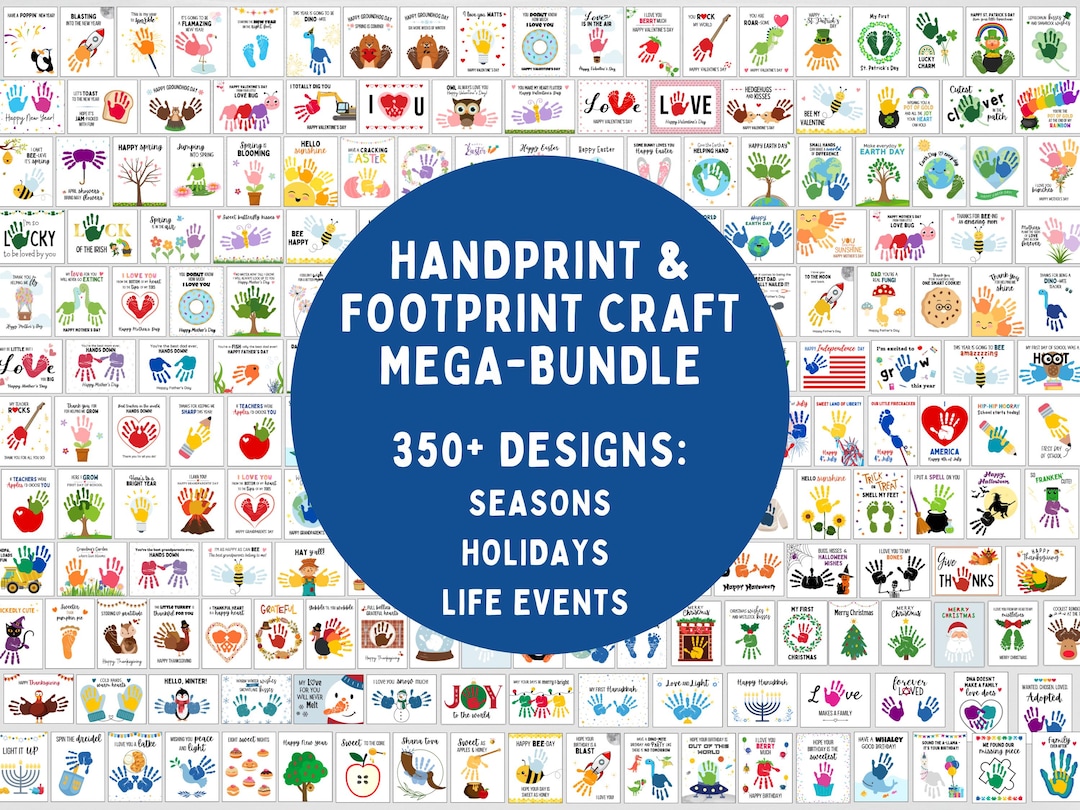 Handprint & Footprint Crafts Mega-bundle - Year-round DIY Art ...