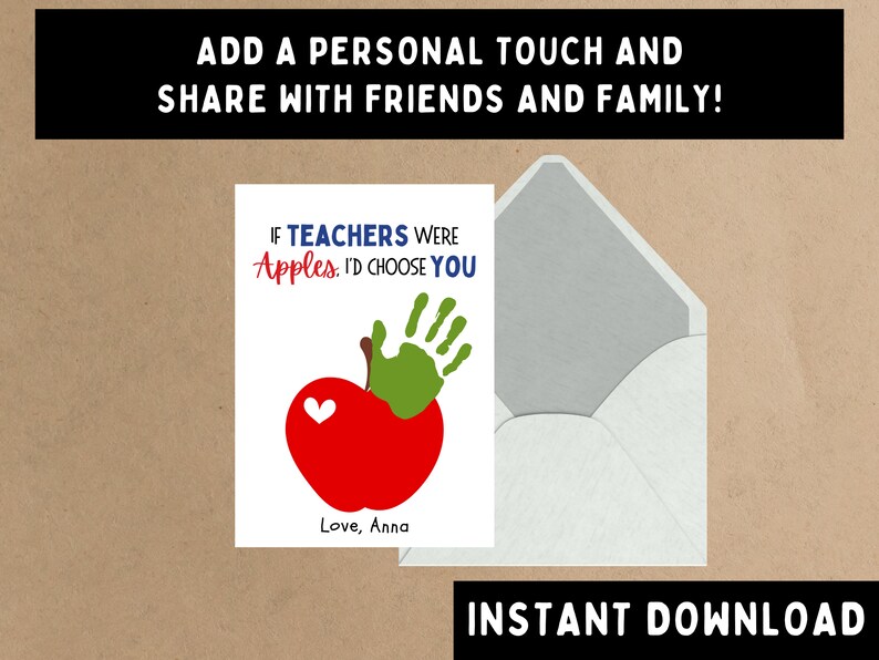 Teacher Appreciation Apple Handprint Craft Printable DIY Craft ...
