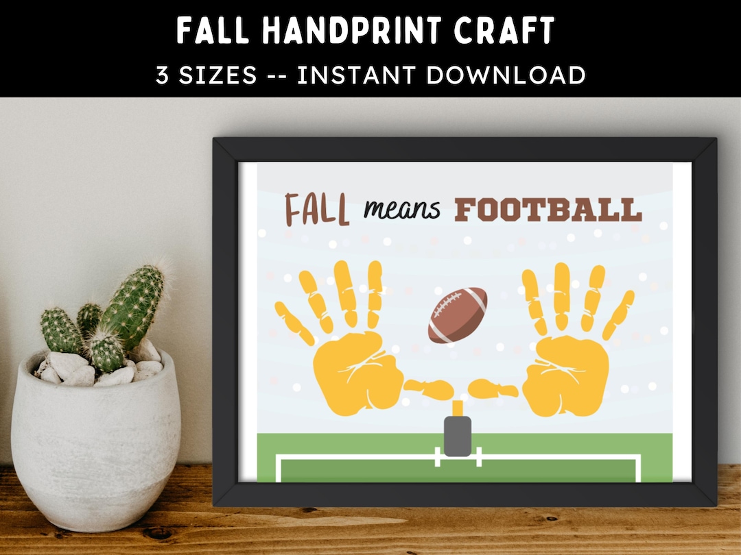 Fall Football Handprint Craft -- Printable DIY Autumn Handprint ...